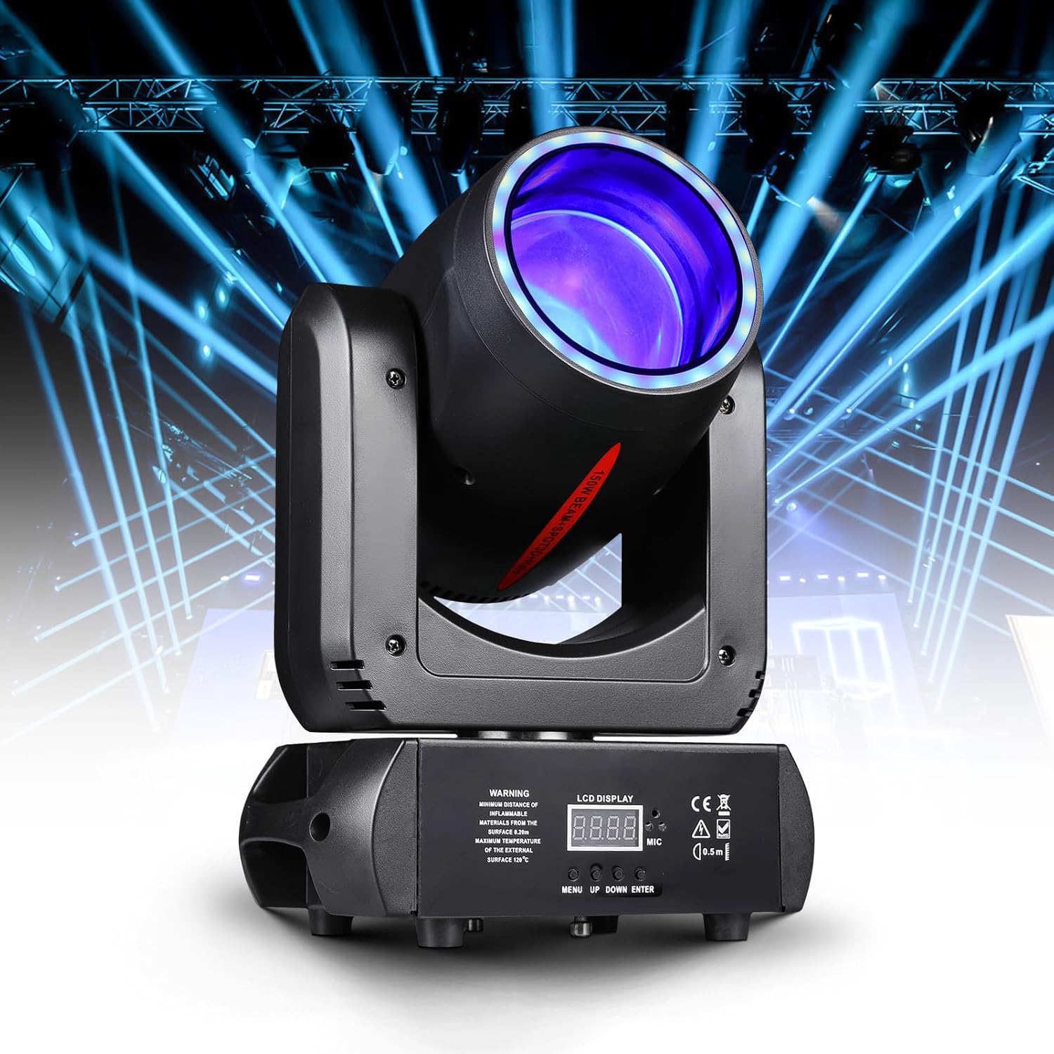 150W LED DJ Light Moving Head Stage Light Beam Halo 8 Gobos 8 Colors 3D ...