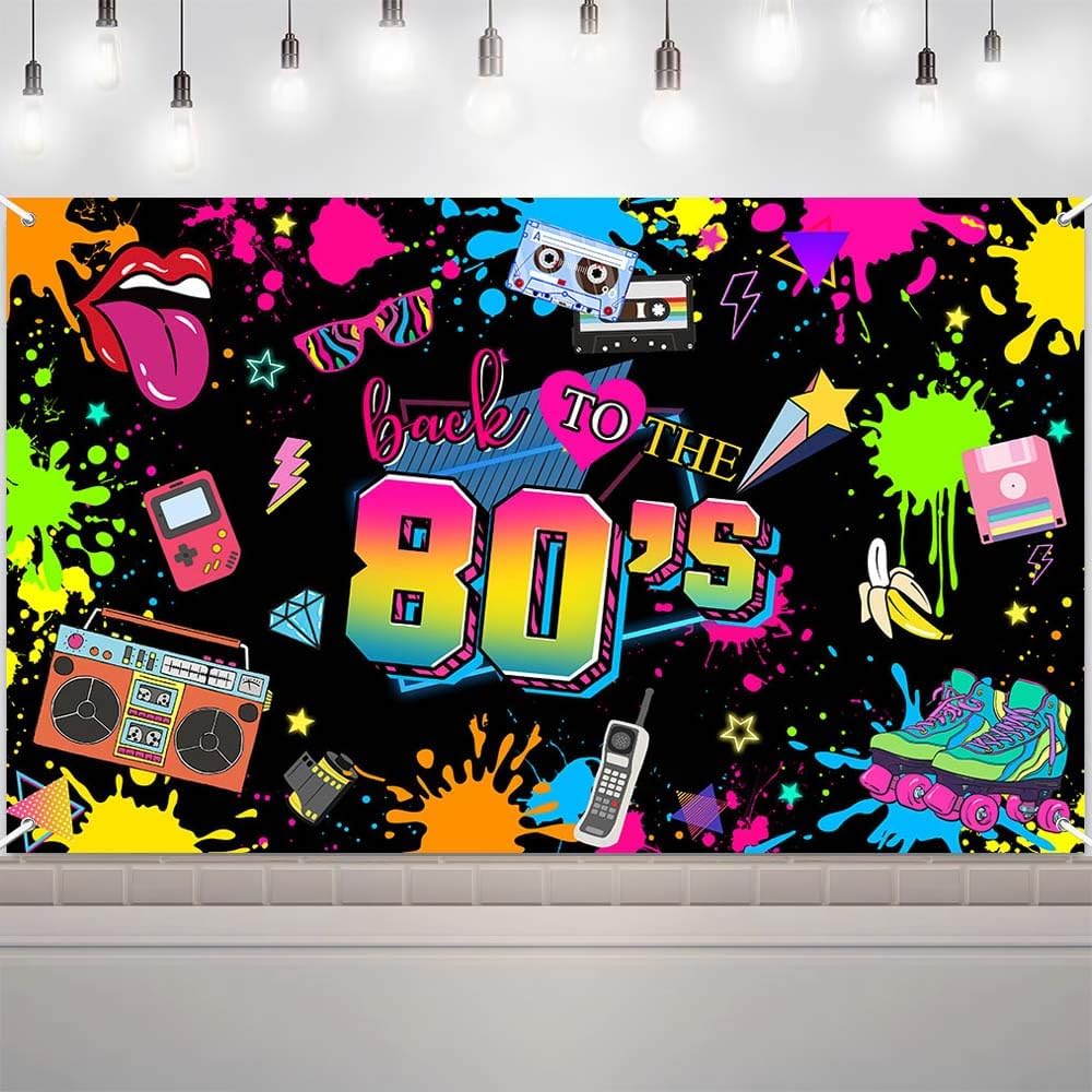 Amazon.com : VanillaBay Back to The 80's Backdrop Hip Hop Graffiti Wall ...