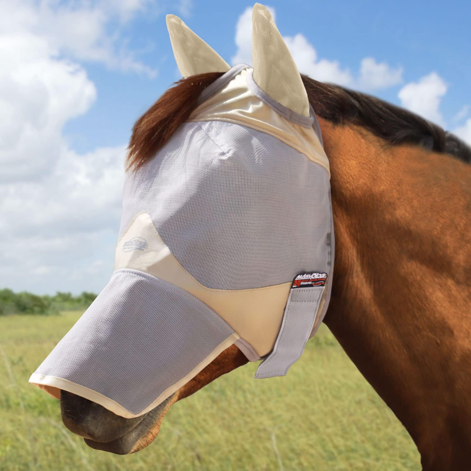 Amazon.com: Harrison Howard Horse Fly Mask Long Nose with Ears ...