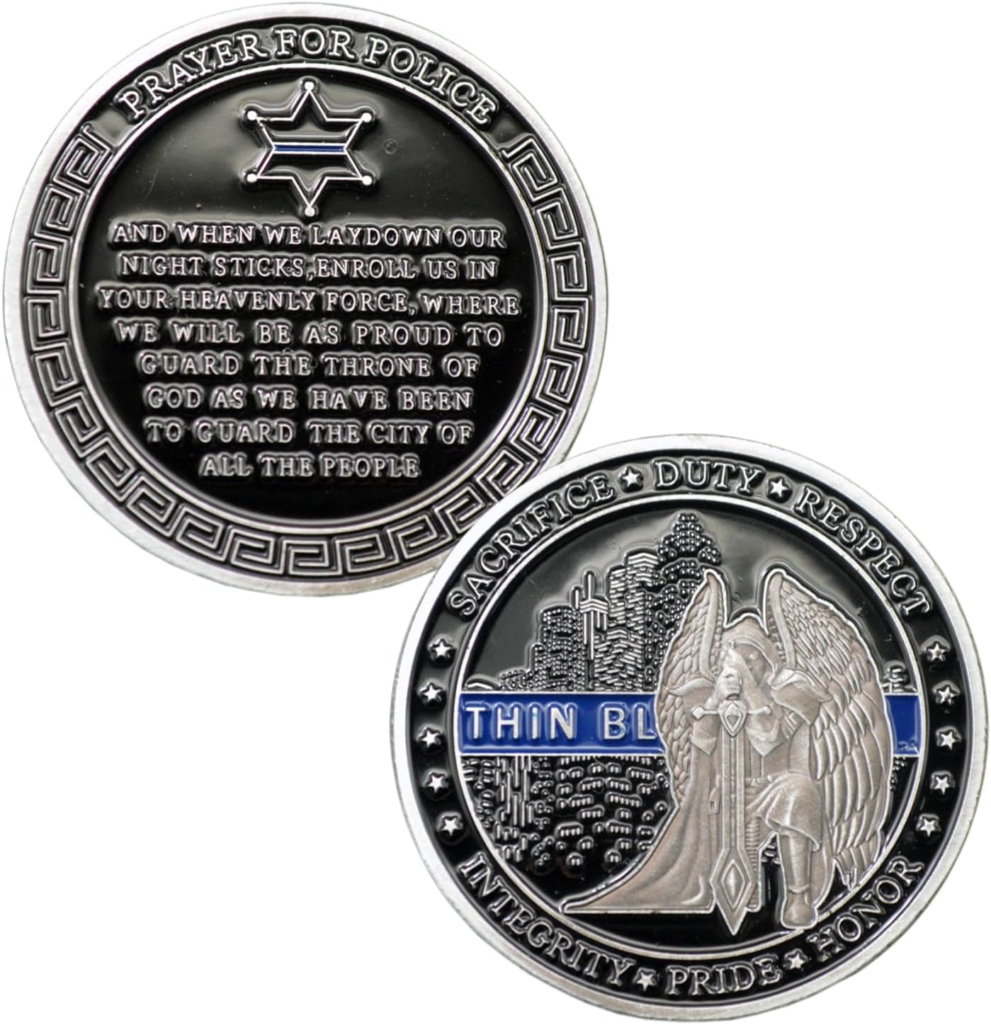 Amazon.com: Police Officers Challenge Coin St. Michael Thin Blue Line ...