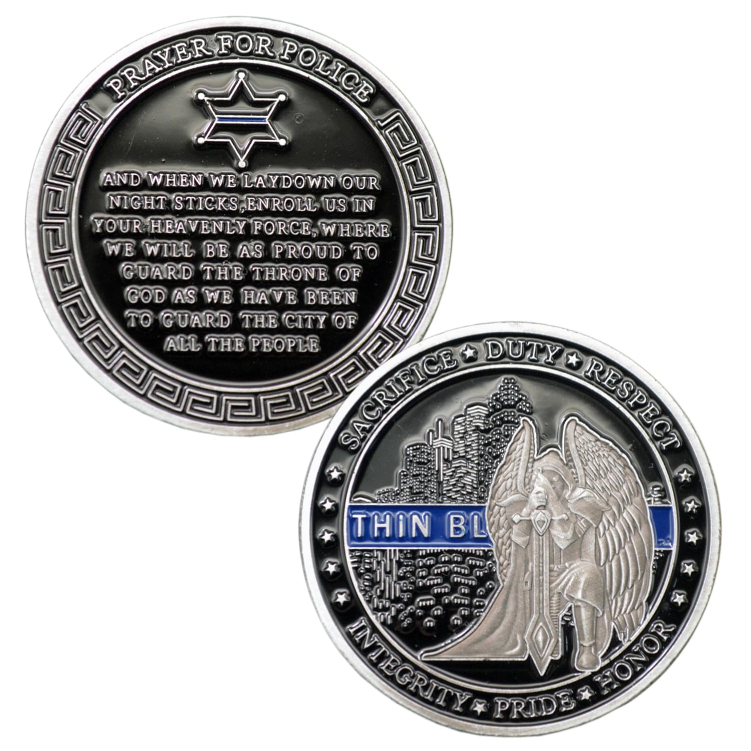Amazon.com: Police Officers Challenge Coin St. Michael Thin Blue Line ...