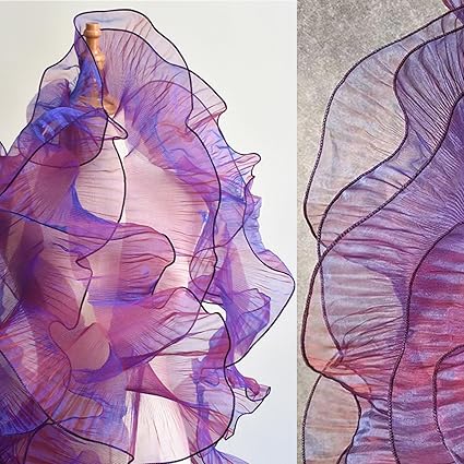 Amazon.com: 5 Yards Iridescent Ruffle Ribbon Pleated Chiffon Trim Dress ...