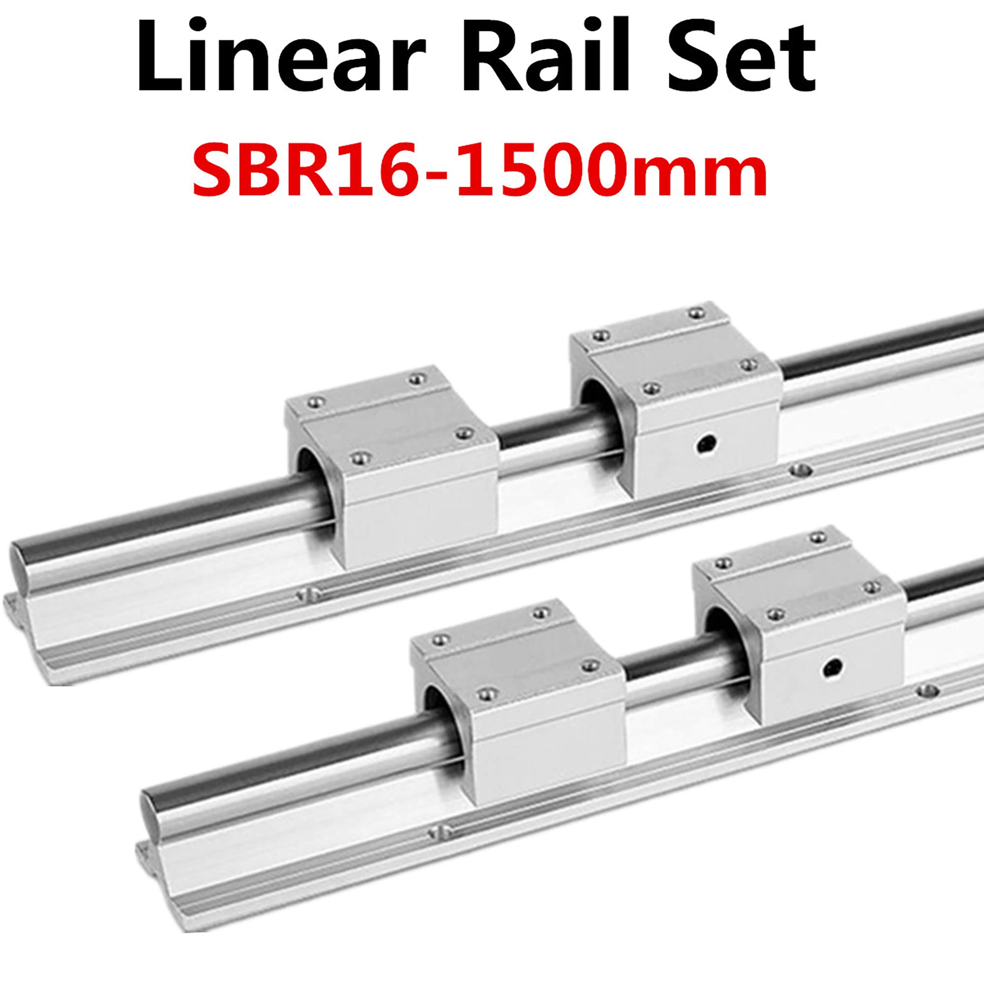 Snapklik.com : GUWANJI 2Pcs 16mm Linear Rail SBR16-1500mm + SBR16UU ...