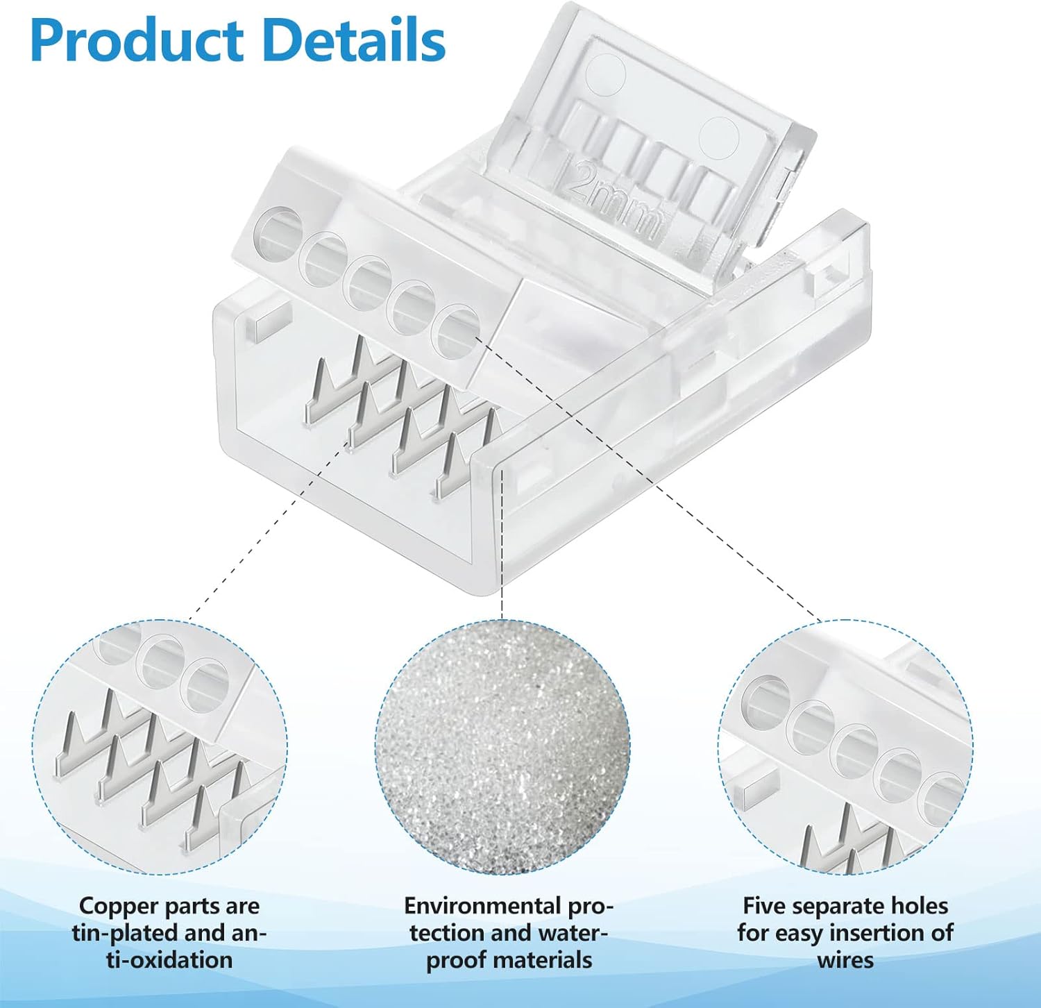 20 Pieces 5 Pin Connector LED Lights Connector RGBW 5 Pin Connector ...
