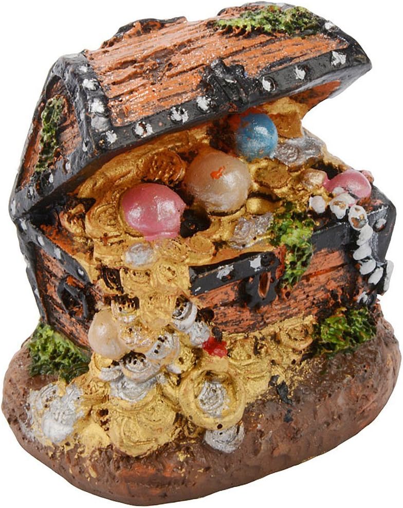 Amazon.com : Saim Resin Treasure Chest Aquarium Ornaments Small : Pet ...