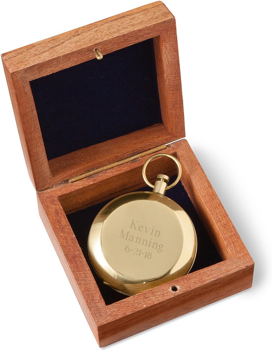 Amazon.com : Personalized Keepsake Compass with Wooden Box (High Polish ...