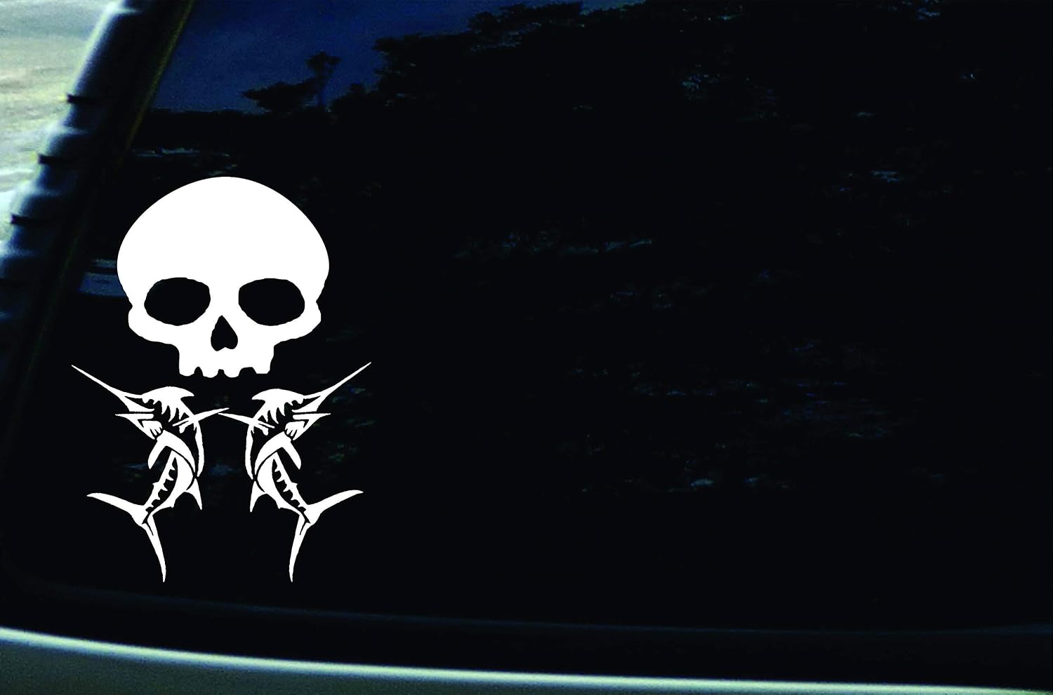 Amazon.com - 5.5" X 7" Sailfish Skull Vinyl DIE Cut Decal for Your Car ...