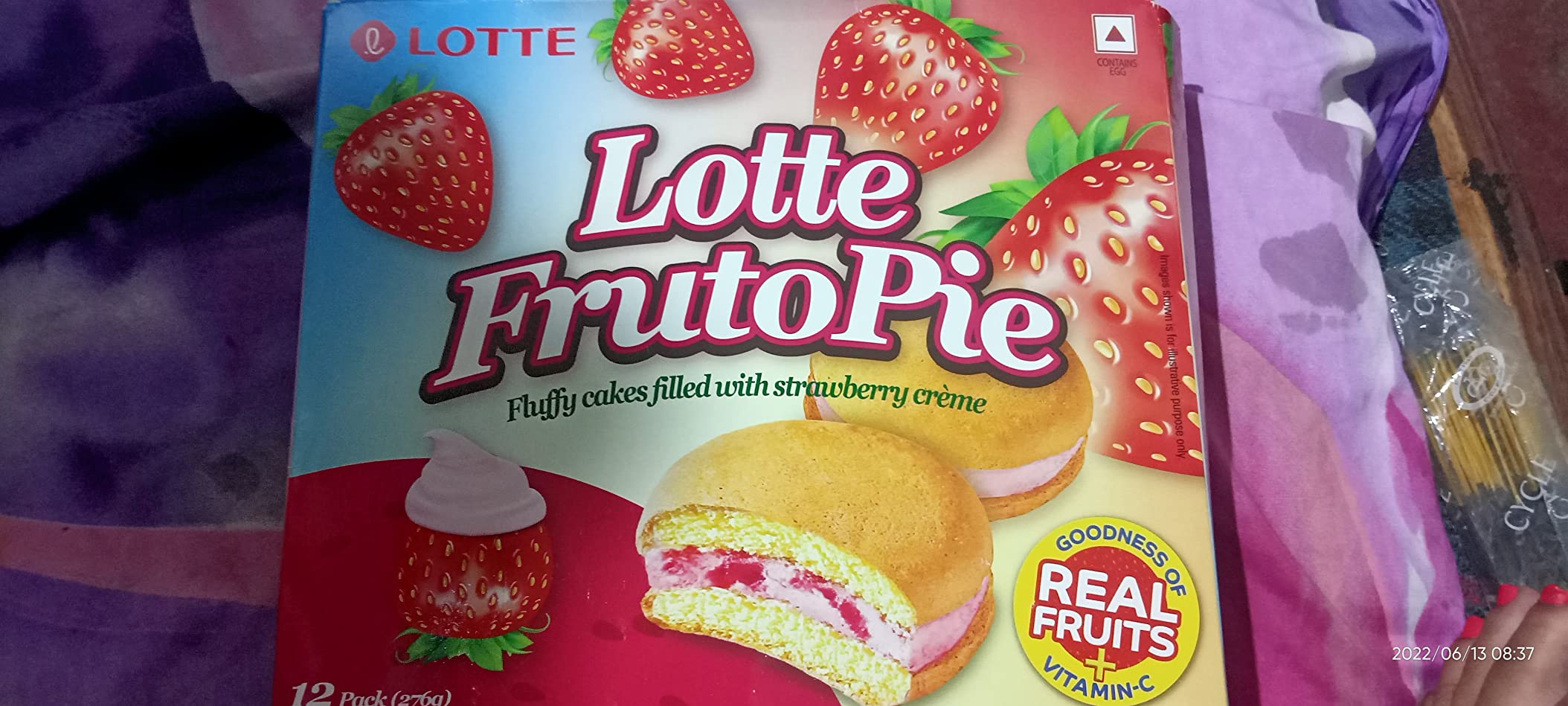 Lotte Fruito Pie -276g (Pack of 12) : Amazon.in: Grocery & Gourmet Foods
