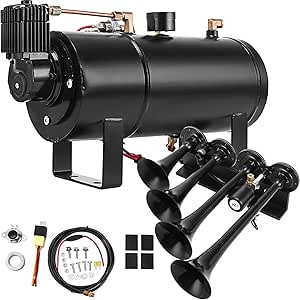 HANERRE 3/4 Trumpets 150DB Loud Air Horn Train Horns Kit Max 150 PSI ...