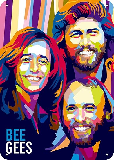 Amazon.com: Musics Collection Bee Gees Poster Metal Tin Sign 8" X 12 ...