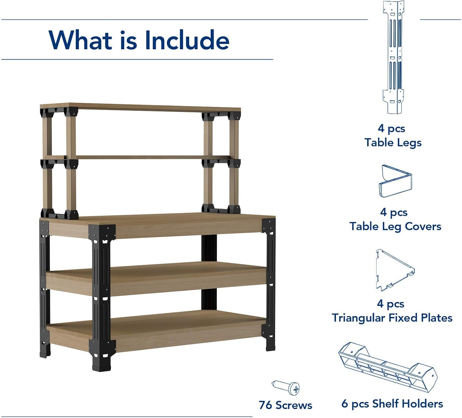 Fleximounts Universal Steel Work Bench Leg Kit Garage Storage Shelving ...