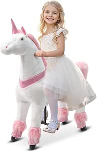 Amazon.com: Pipleo Ride on Unicorn on Toys, Unicorn Ride on for Girls 7 ...
