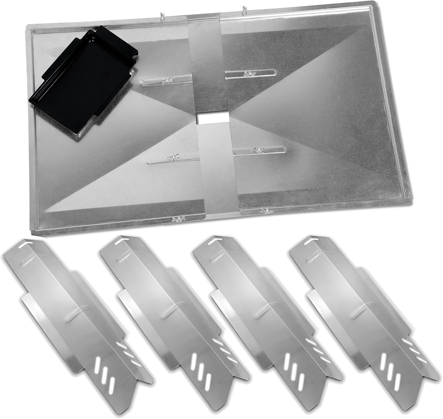 Amazon.com: Set of Adjustable Grease Tray (24 to 27 inches) and 4 Heat ...