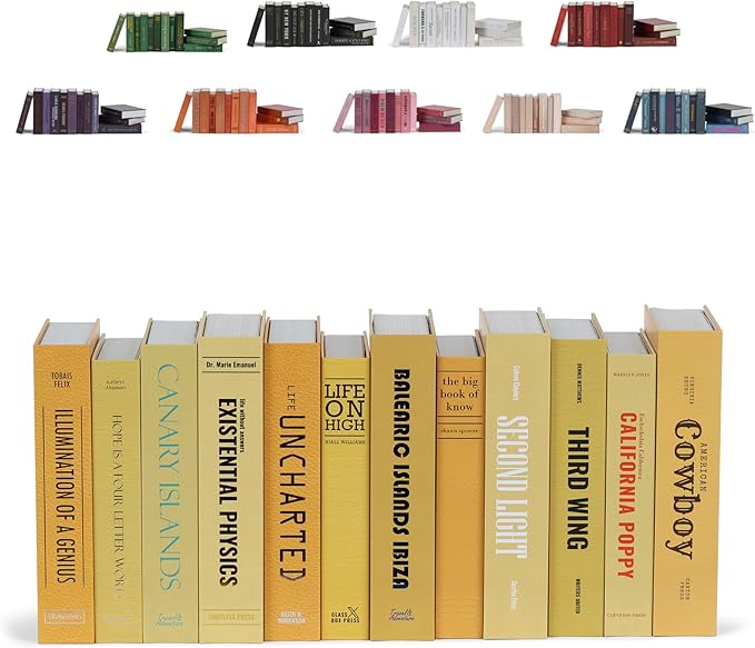Amazon.com: 12 Decorative Faux Books, Fake Books for Bookshelf Decor ...