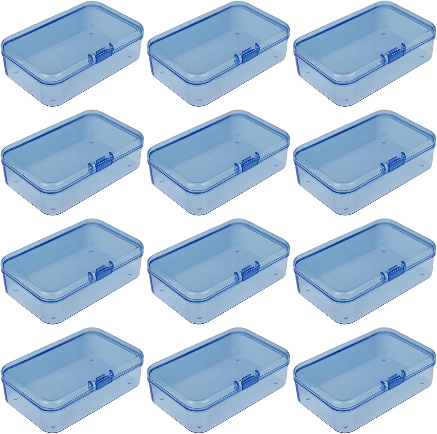 Goodma 12 Pieces Mini Rectangular Plastic Boxes Empty Storage Organizer ...