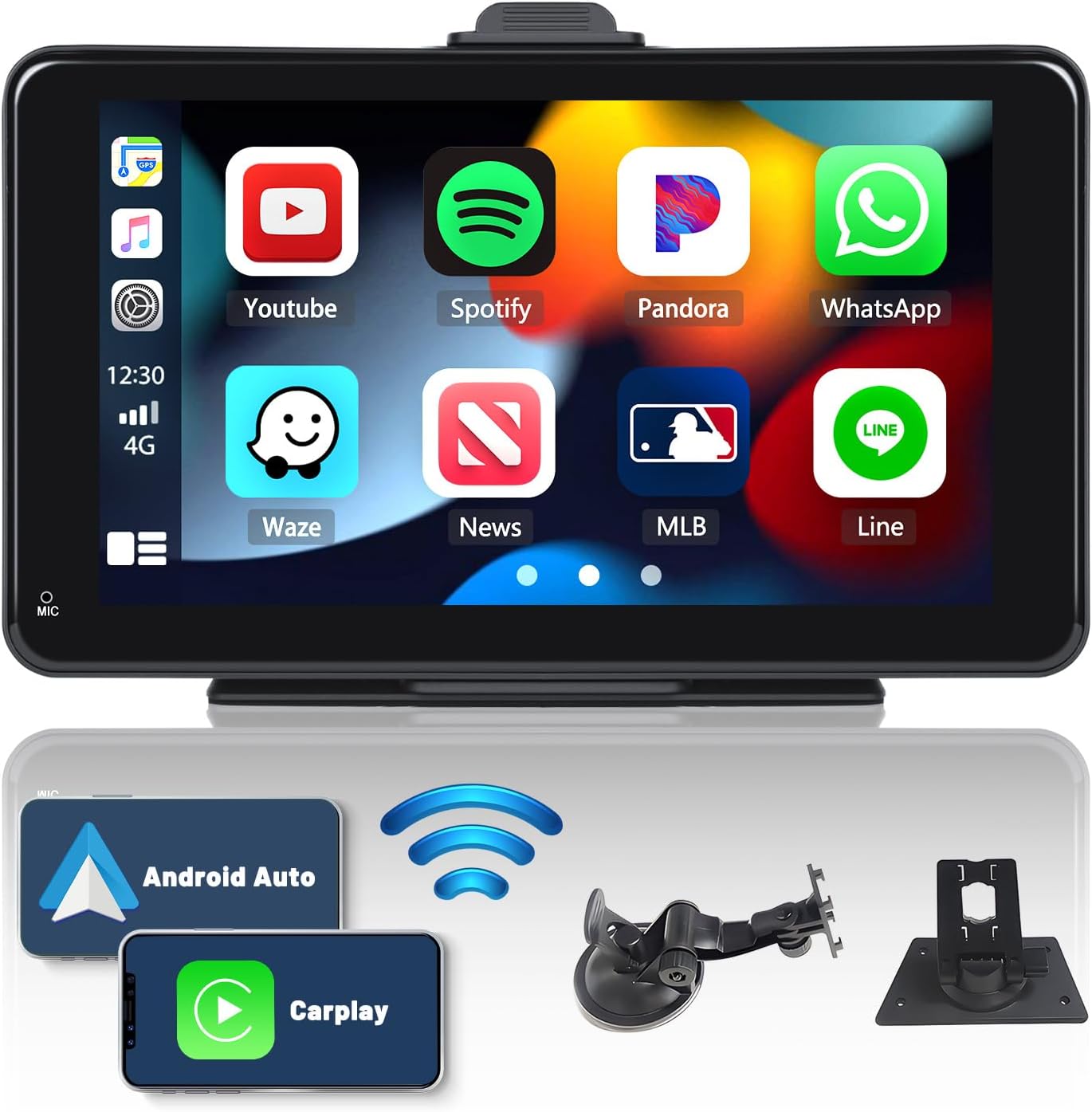 Amazon.com: Portable Apple Carplay Screen Wireless Apple Car Play ...