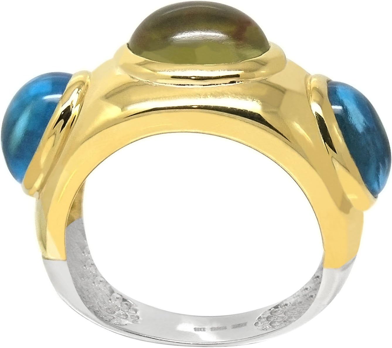 Amazon.com: De Buman 18k Yellow Gold and Sterling Silver Genuine Lemon ...