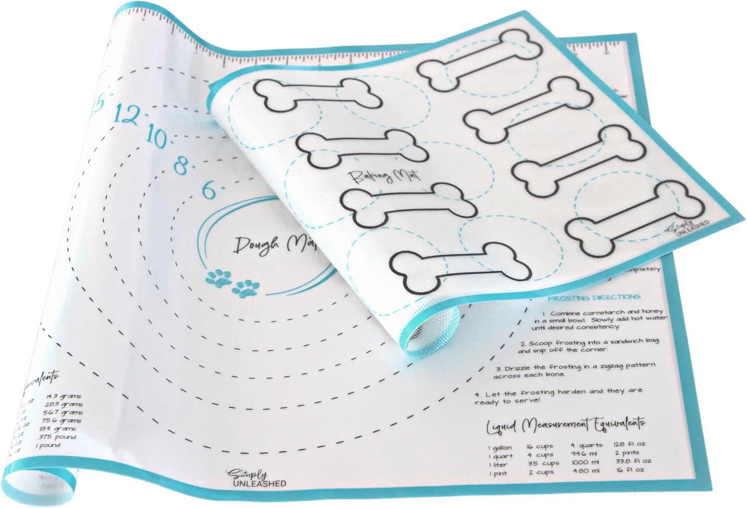 Amazon.com: Simply Unleashed Dog Treat Silicone Pastry and Baking Mat ...