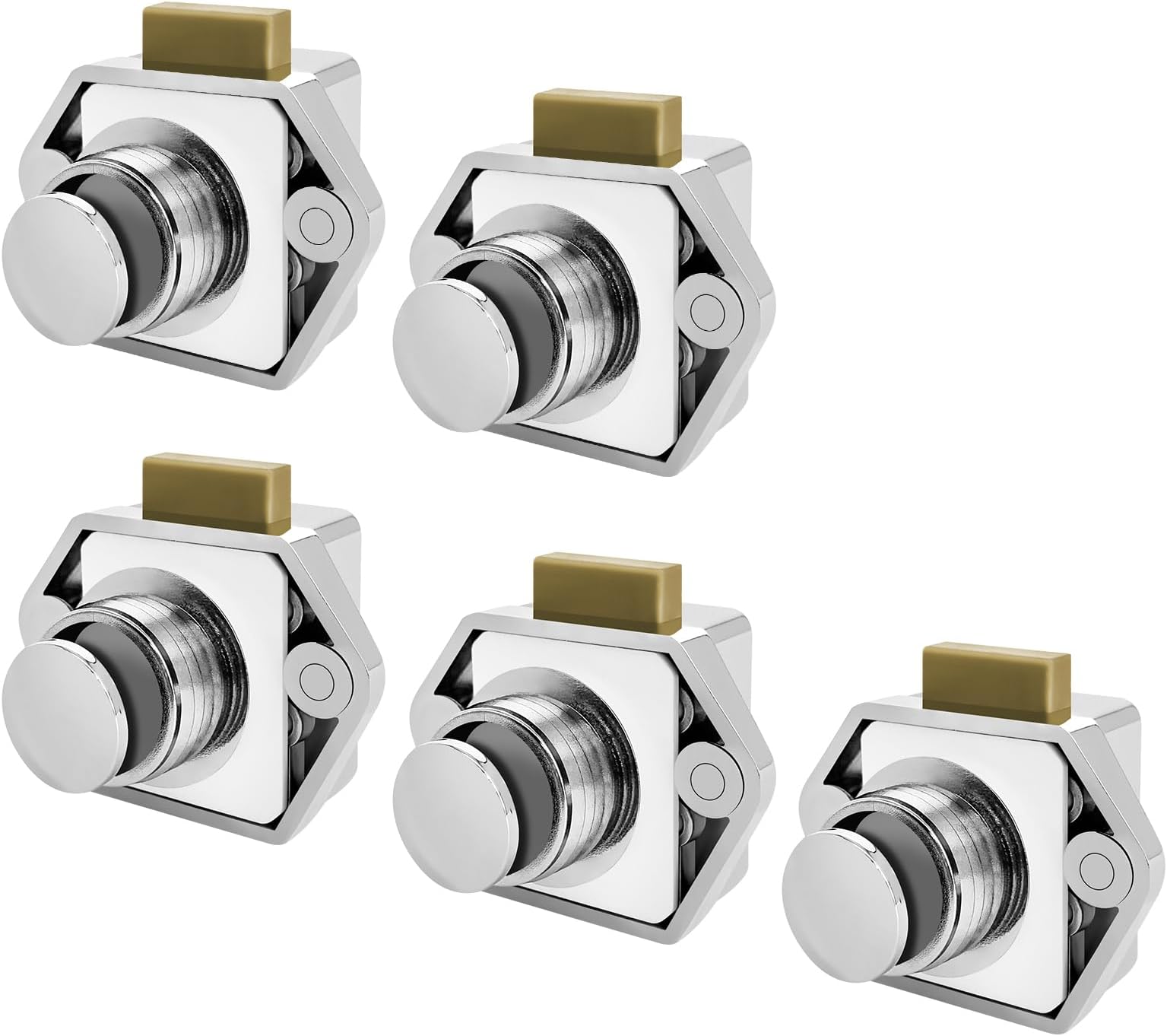 OCGIG 10Pcs RV Cabinet Mini Push Button Latch Locks Catch Door Knobs ...