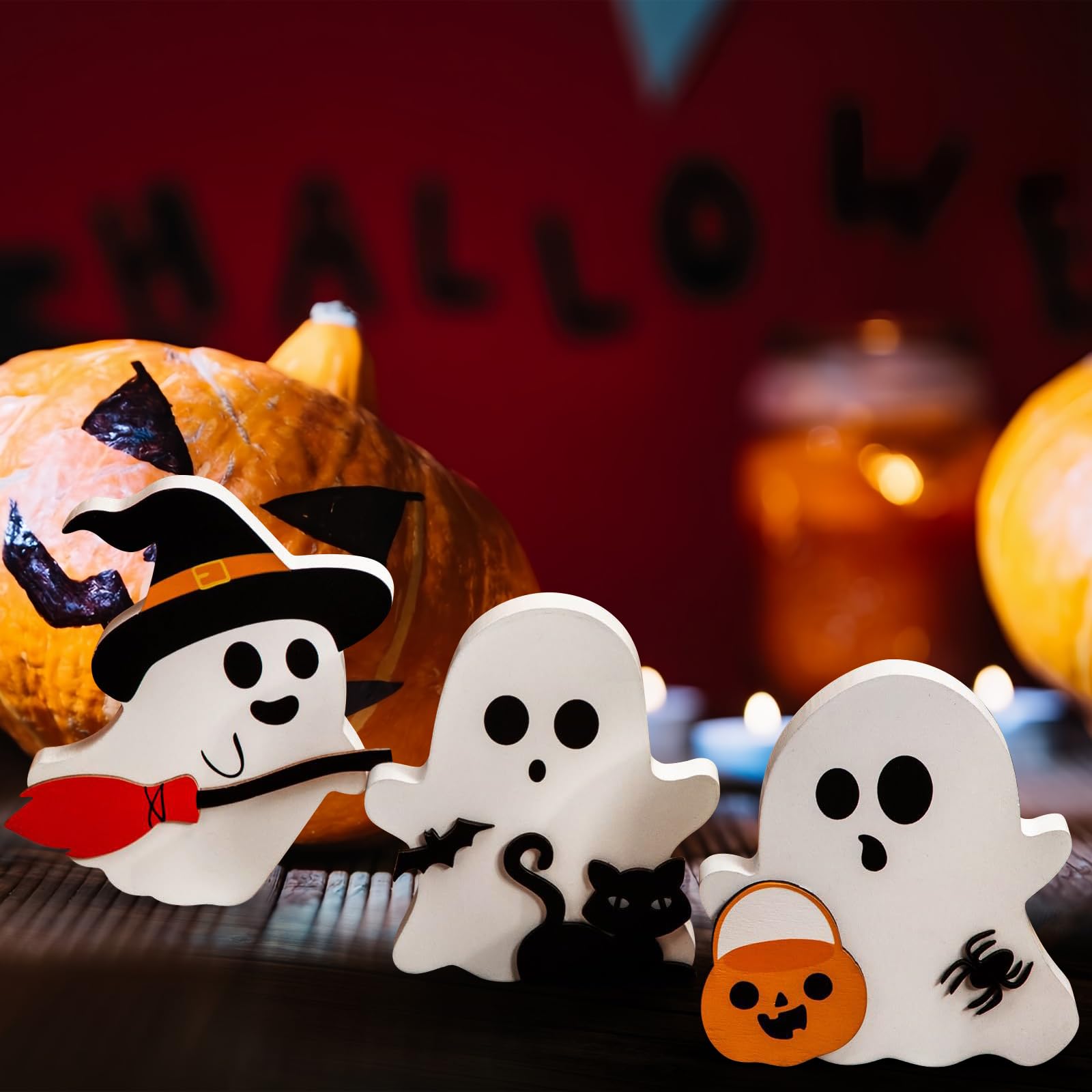 Amazon.com: 3 Pack Cute Ghost Halloween Decorations Indoor,Halloween ...