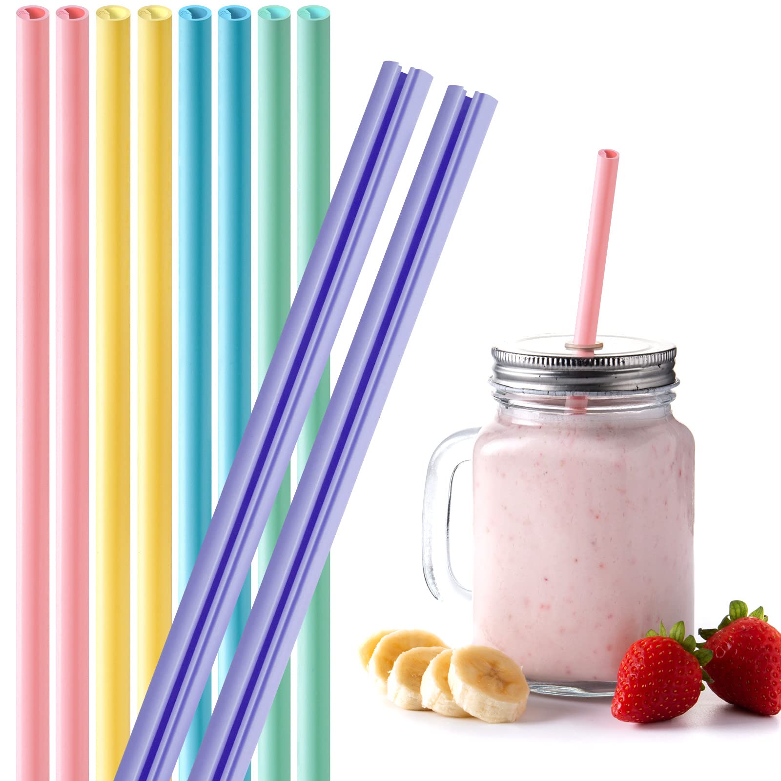 Amazon.com: NiHome 10-Pack Reusable Silicone Straws Openable Design ...