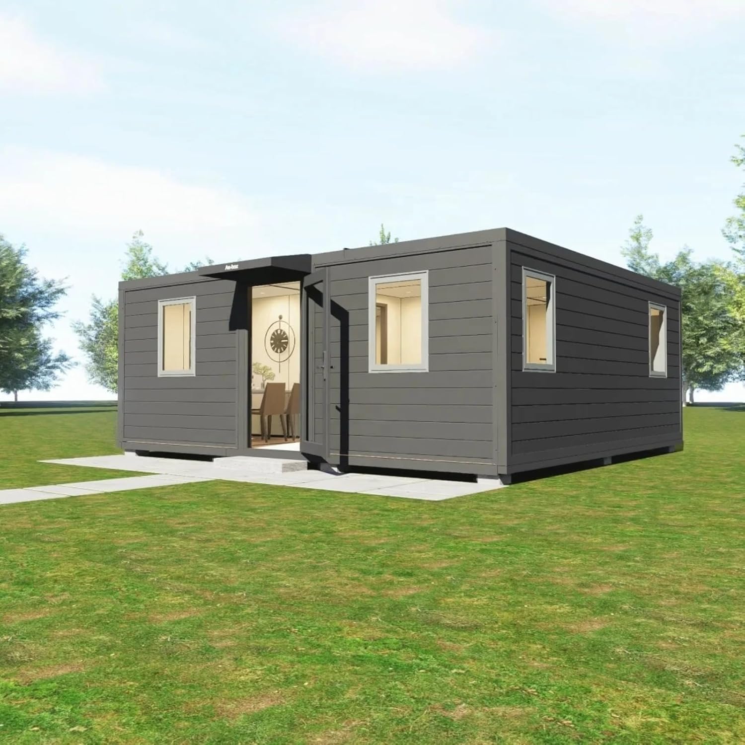 Moderne Staal Prefab Tiny Houses: Luxe 2 Slaapkamers & Uitbreidbare ...