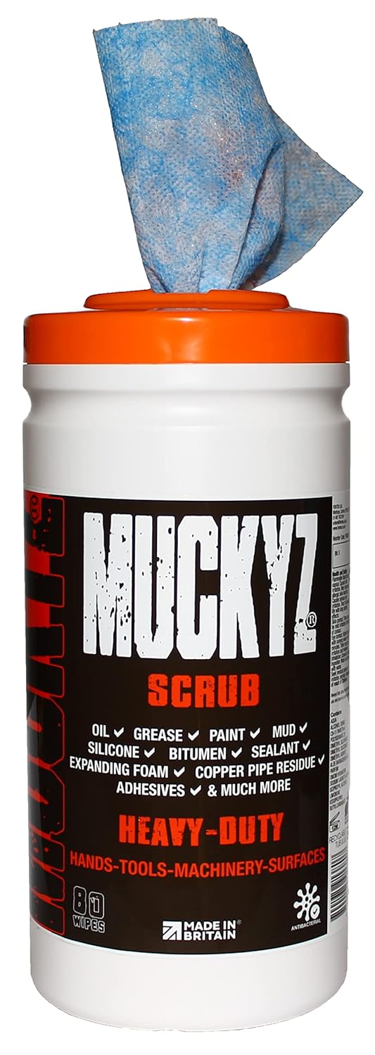 Case 6 x Tub Muckyz Scrub Wipes - Hand, Machinery and Tool Wipes remove ...