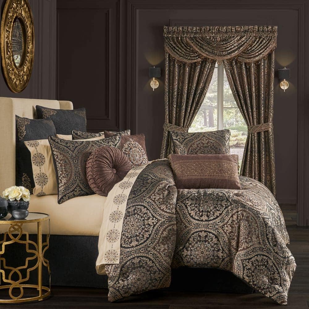Amazon.com: 4 Pieces Monaco Brown Comforter Queen Size Chocolate gold ...