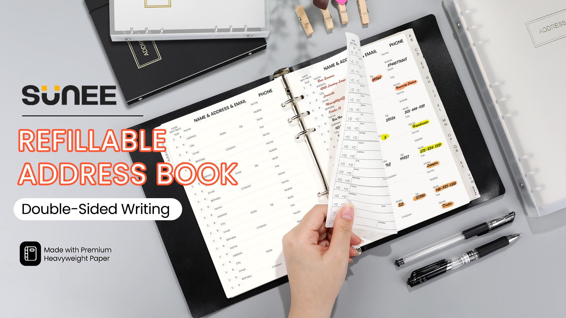 Watch SUNEE Refillable Address Book - Overview on Amazon Live