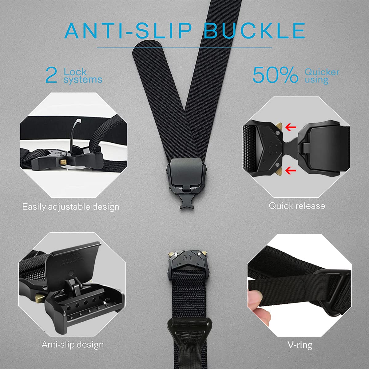 Snapklik.com : MOZETO Tactical Belt For Men 1.5 Nylon Combat Work Emt ...
