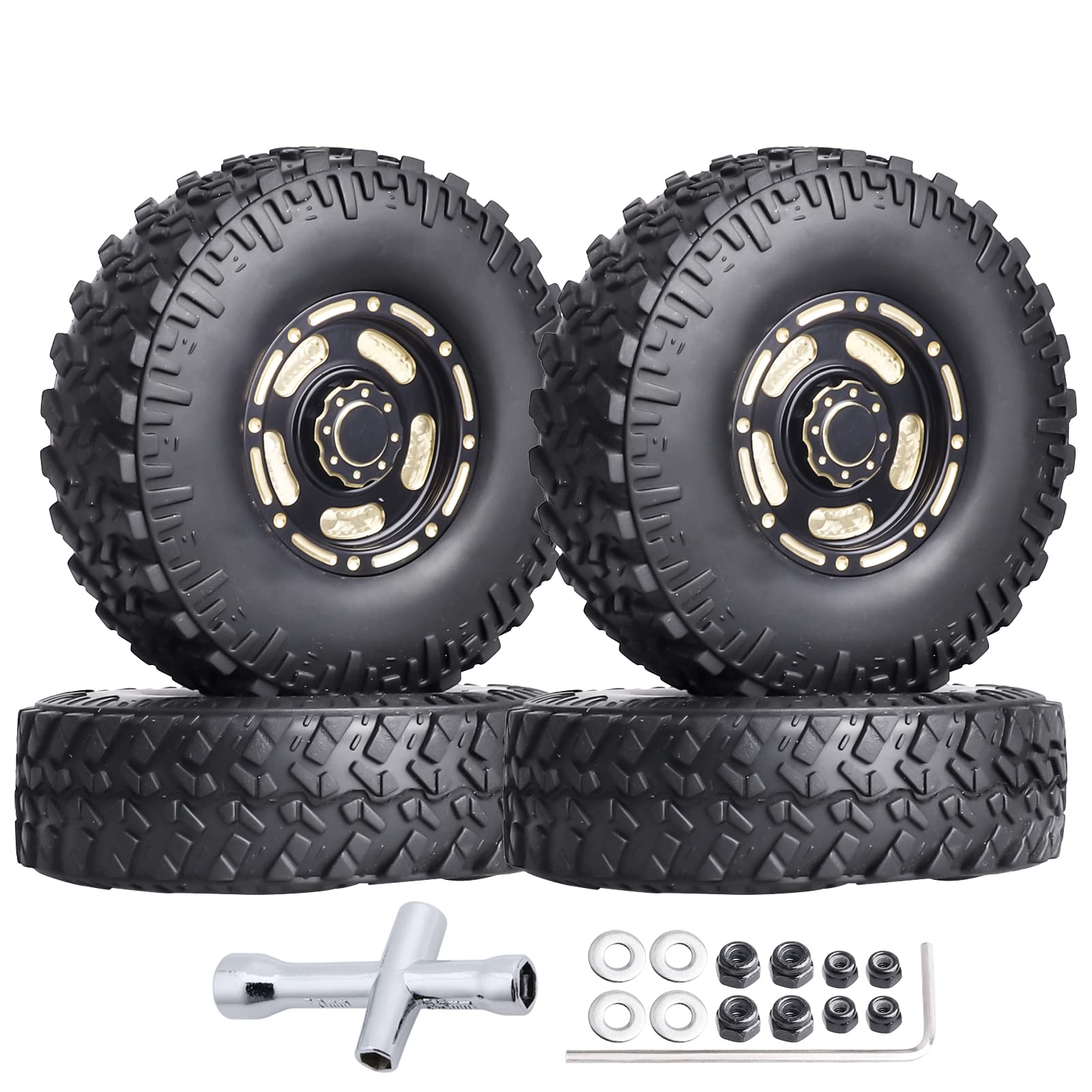 Amazon.com: HobbyPark Brass 1.0 Beadlock Wheels & Tires for 1/18 TRX4M ...