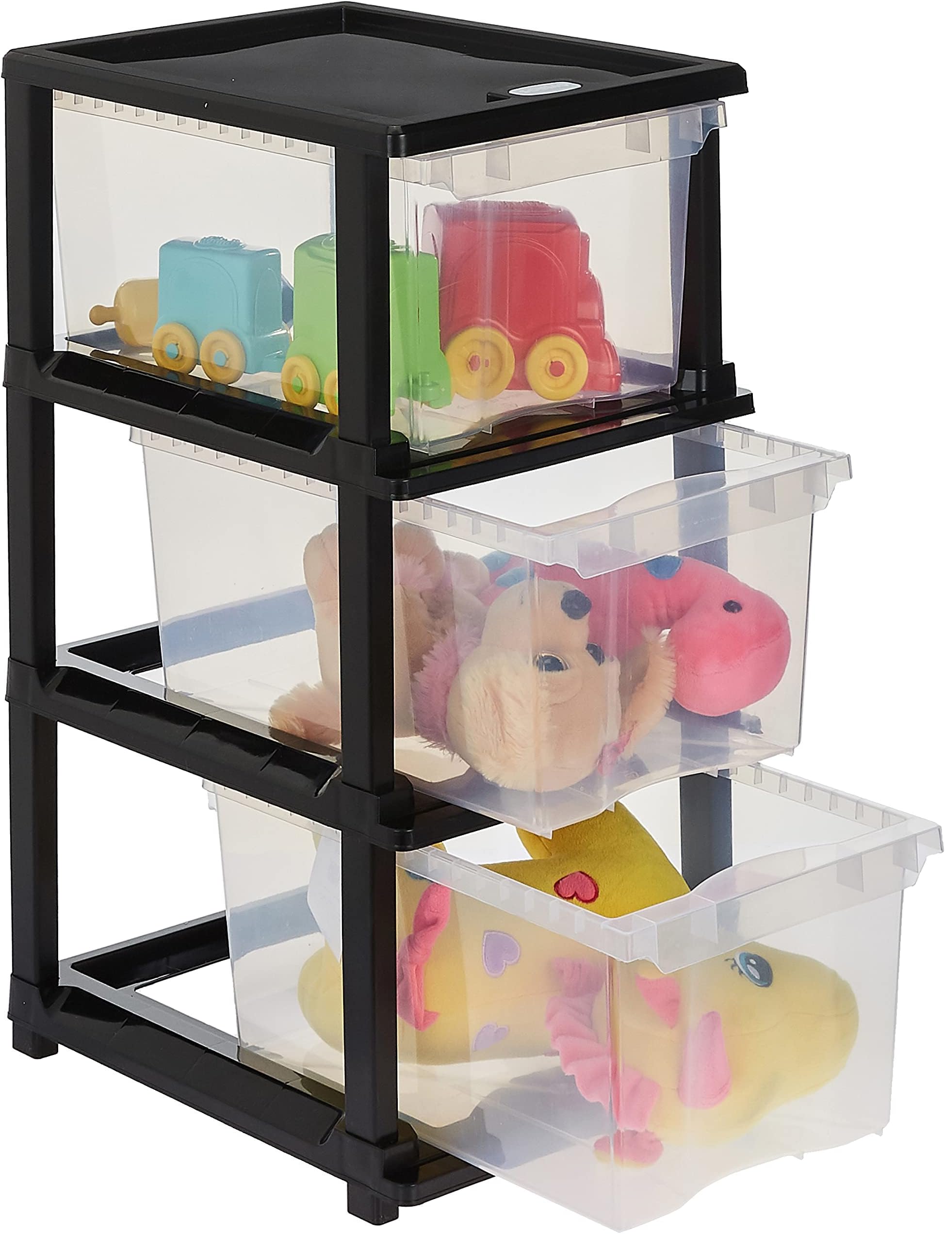 Cello Cuboid Storage Unit With 3 Drawers (Matt Brown) - Plastic ...