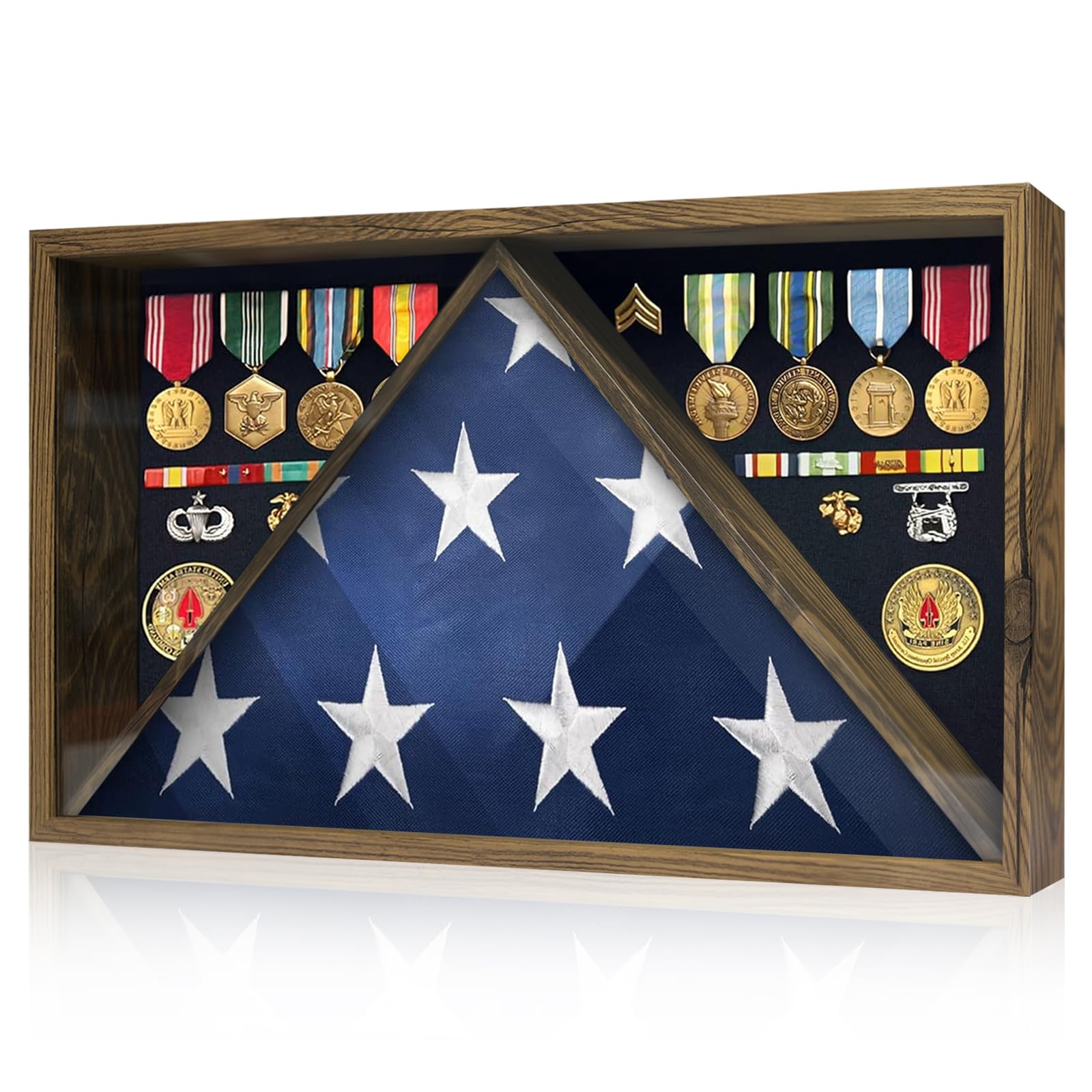 Amazon.com: Flag Display Case for Funeral Flag, 5' x 9.5' Military ...