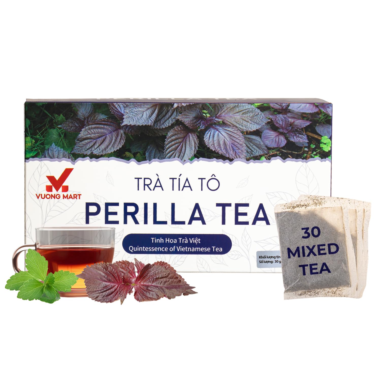 Amazon.com : VUONGMART Dried Purple Perilla Tea, Stevia, Lolot, 100% ...
