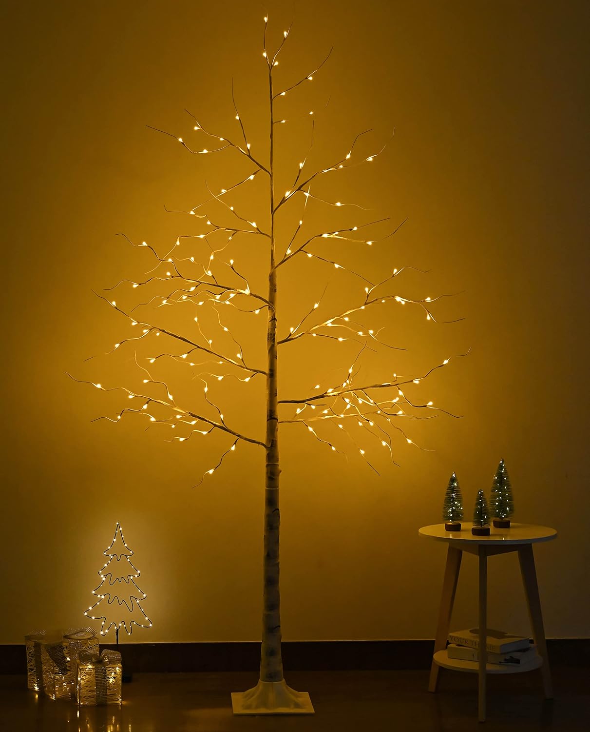 Amazon.com : 6Ft Lighted Birch Tree with LED String Lights Twig, Warm ...