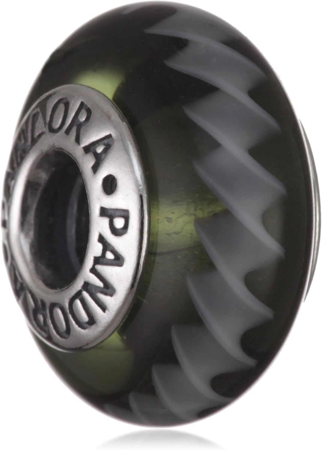 Amazon.com: Pandora Genuine 925 ALE Murano Glass Bead Black/White Swirl ...
