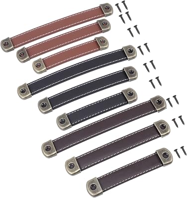 2 Pcs Leather Handle Leather Drawer Handles Suitcase Luggage Pulls ...