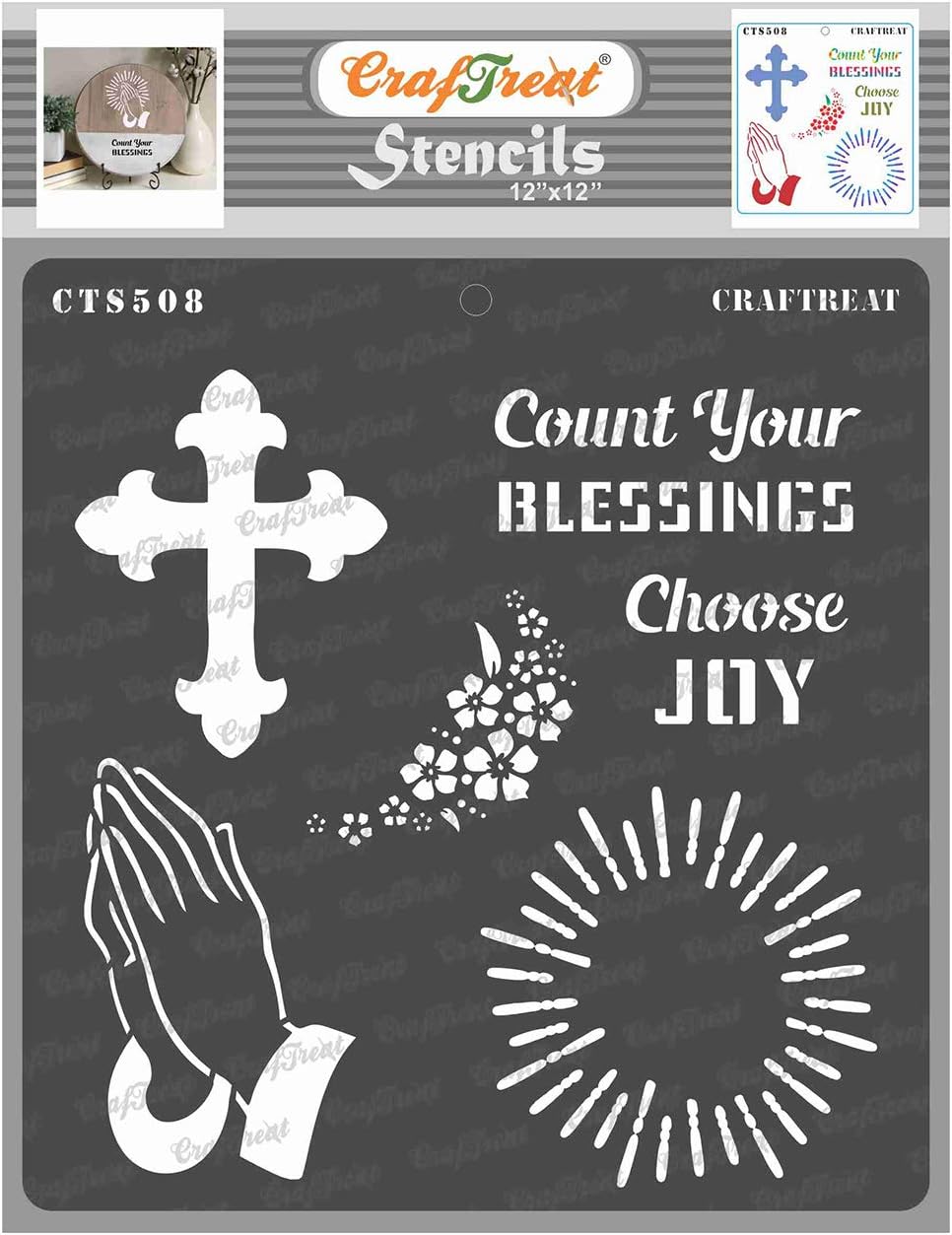 CrafTreat Reusable Christian Stencils for Painting on Wood, Canvas ...