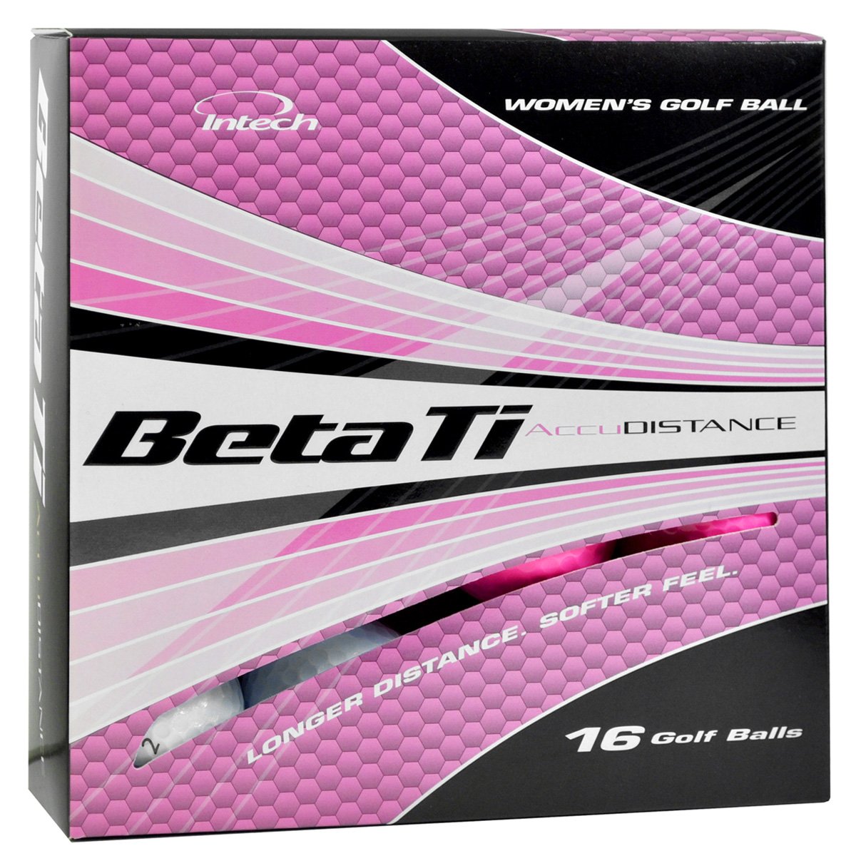 Buy Intech Women's Beta Ti Distance Ball (White and Pink, 16 Pack ...