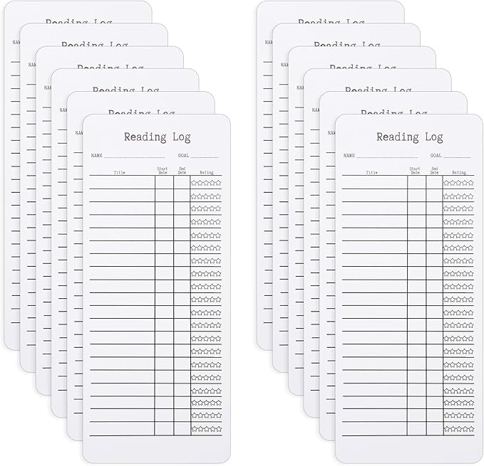 Amazon.com: 12pcs 2024 Reading Log Bookmark, Double-Sided Book Tracker ...