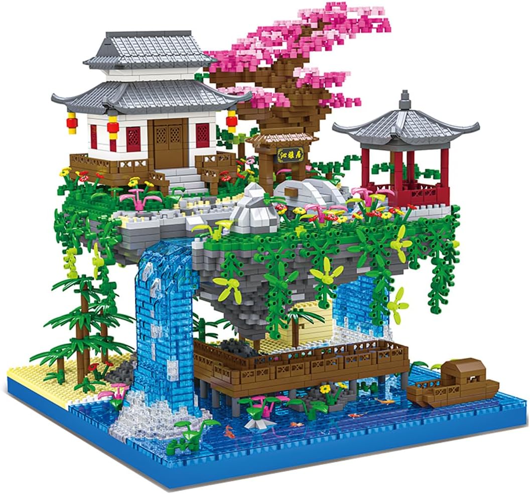 Amazon.com: BDYDT Architecture Cherry Blossom Tree Micro Building ...