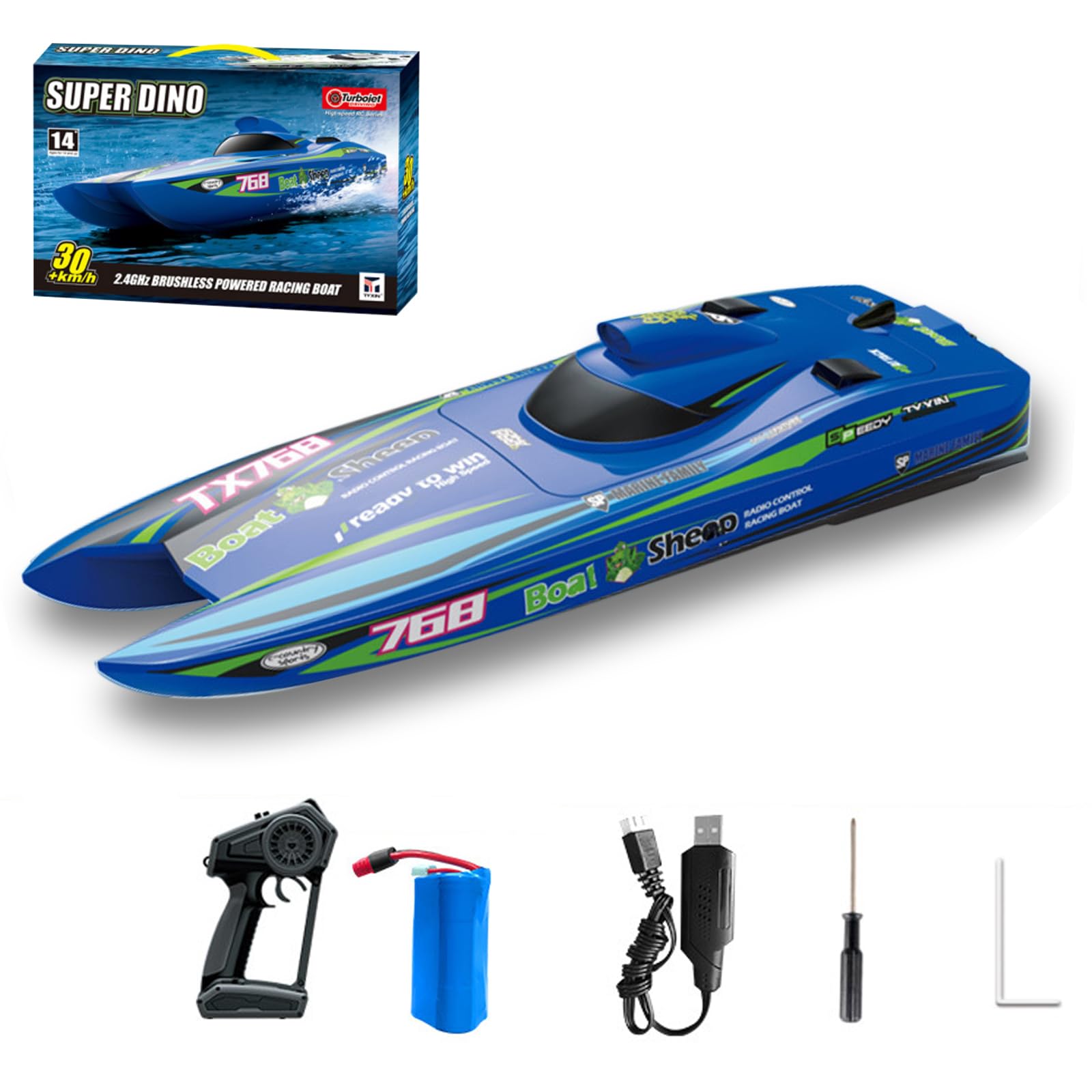 Amazon.com: GoolRC Remote Control Boat 2.4GHz High Speed 30km/h ...