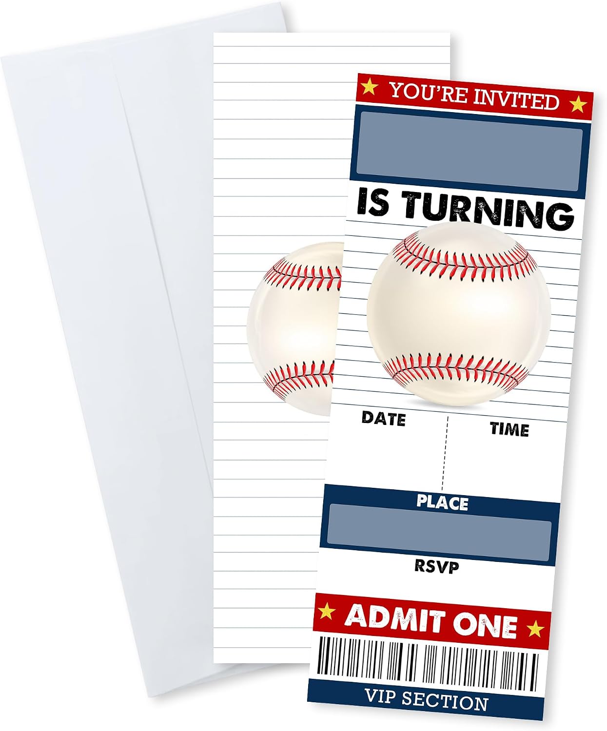 Amazon.com : WPBRU Baseball Birthday Invitations, 20 Pcs Fill In ...