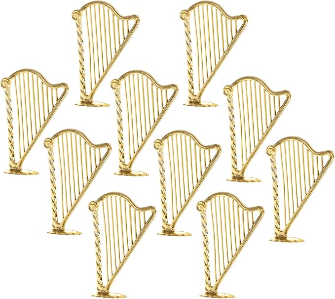 Amazon.com: jojofuny 10pcs Miniature Harp, Xmas Tree Musical Instrument ...