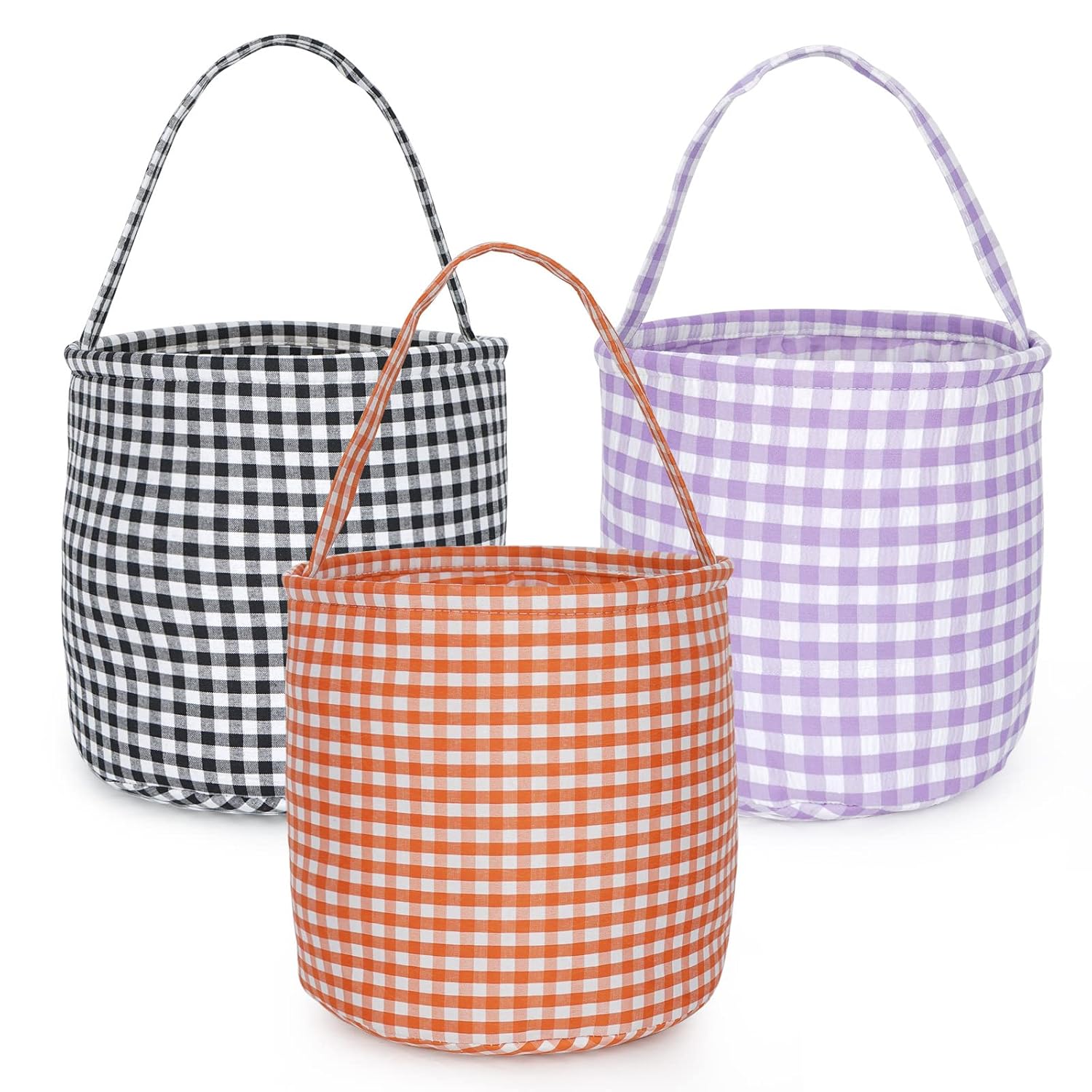 Amazon.com: 3 Pack Halloween Gingham Checkered Trick or Treat Treating ...