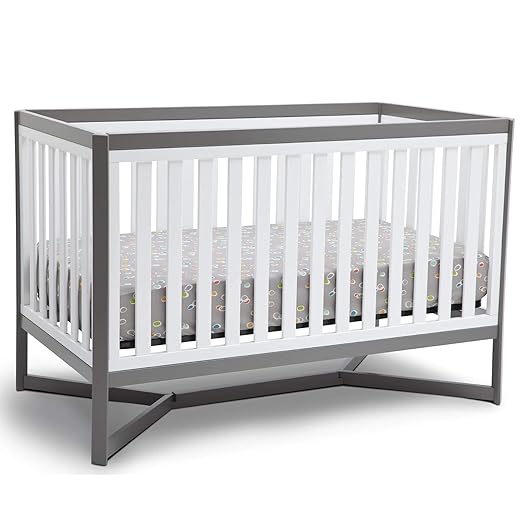 Amazon.com : Delta Children Tribeca 4-in-1 Convertible Crib, White/Grey ...