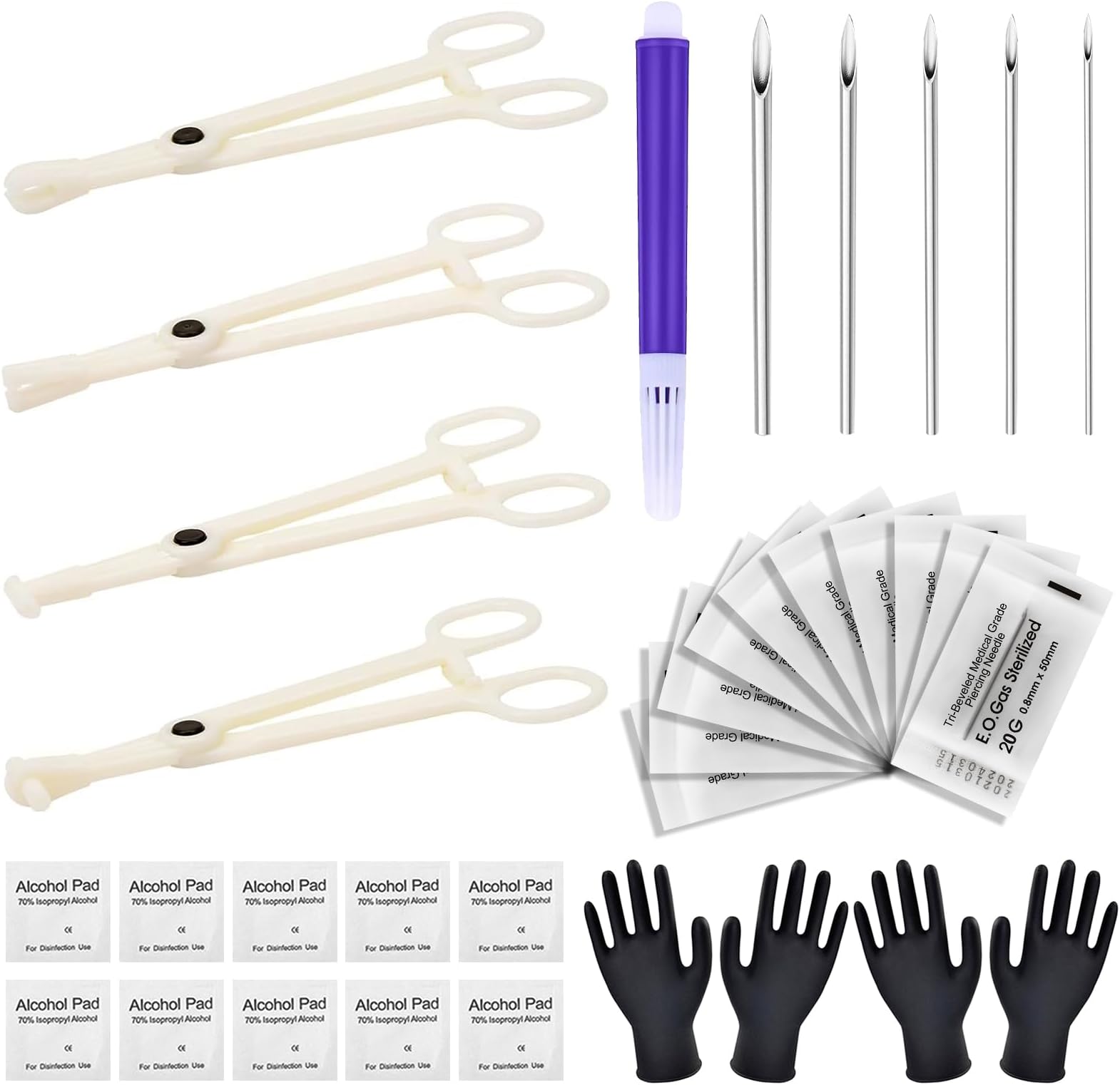Amazon.com: Rayyl Body Piercing Tool Kit - 42Pcs Piercing Kit with 12G ...