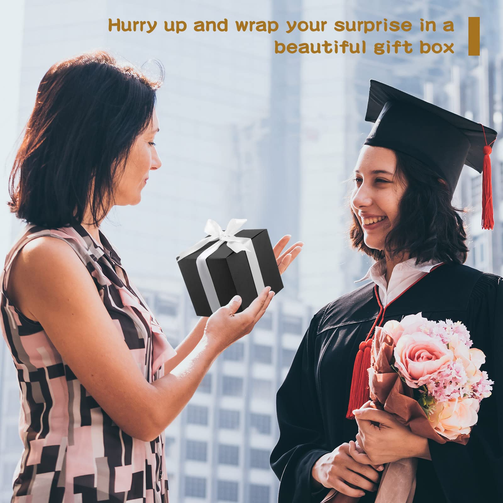 80 Pcs 5x5x5" Gift Boxes Paper Mug Box Candle Boxes with Lids Black ...