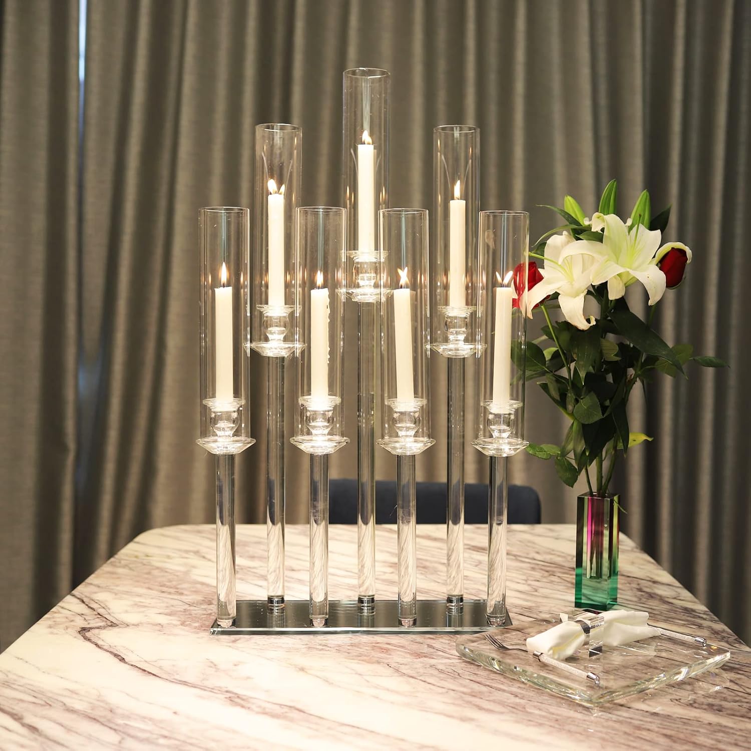 Amazon.com: (1-Pack) 29" Hurricane Table Candelabra with 7 Arms ...