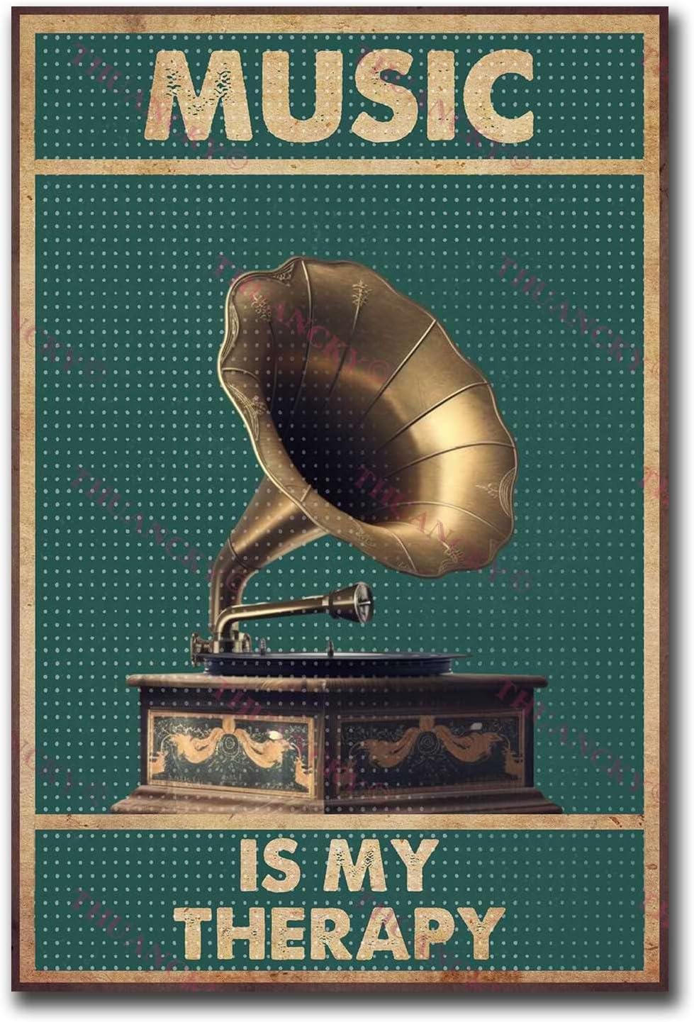 Amazon.com: THUANCKY Wall Art Canvas Print Poster Music Is My Therapy ...